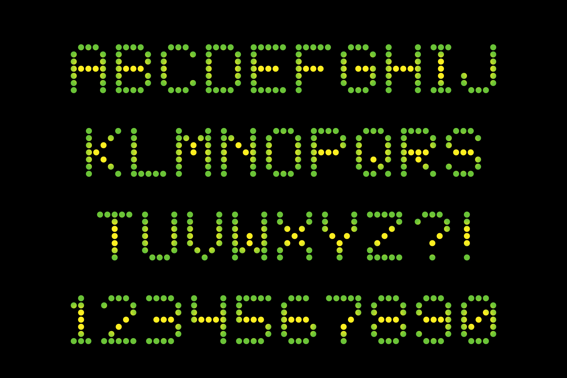 LED Dot Matrix Display Font Krafti Lab
