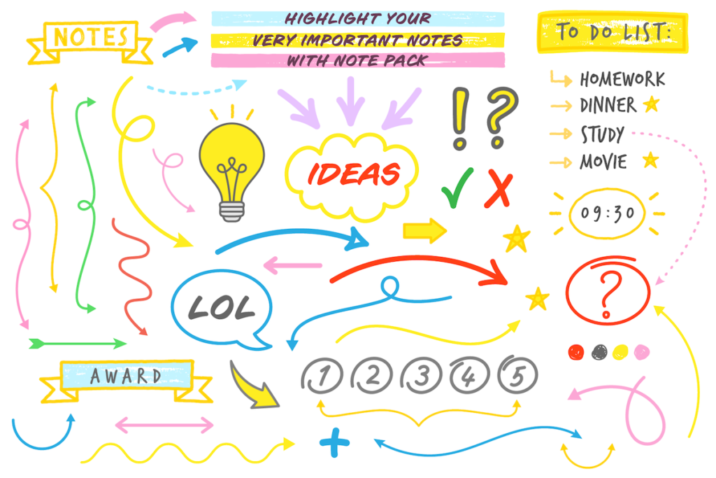 Note Taking Vector Set - Krafti Lab